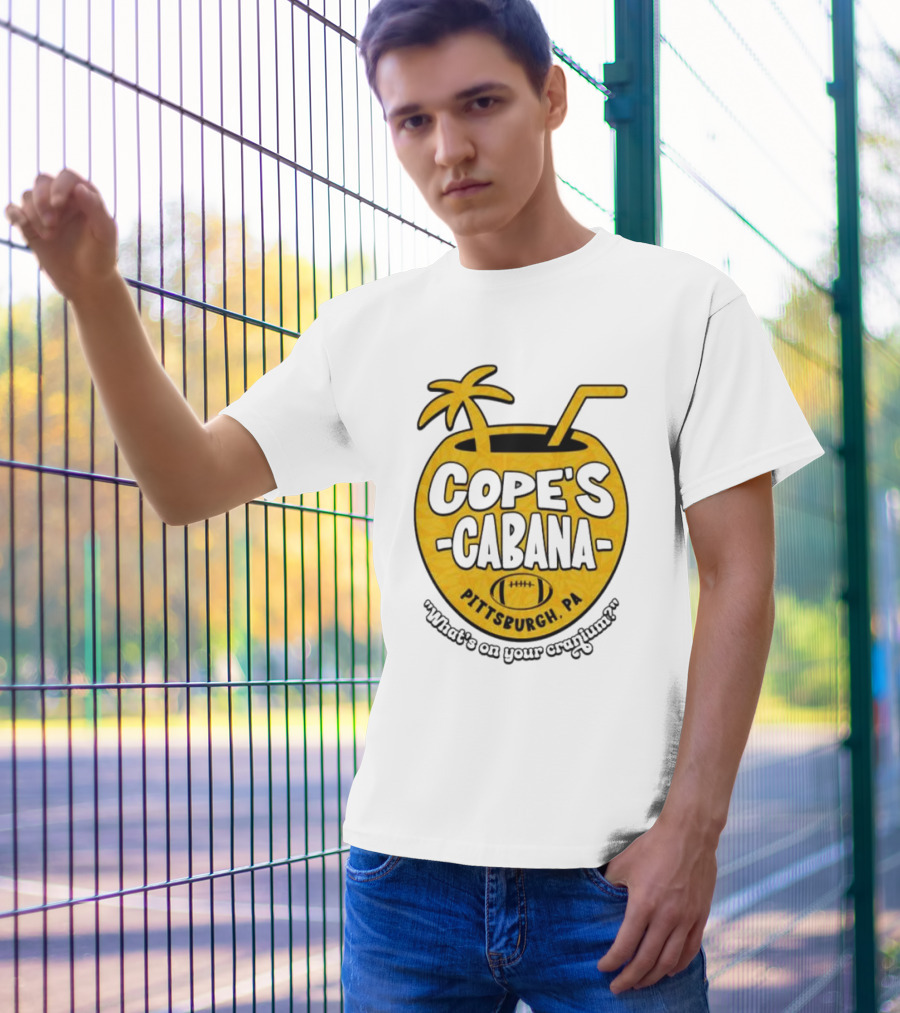 Cope's Cabana Pittsburgh PA What's On Your Cranium Football Coconut Palm T-Shirt