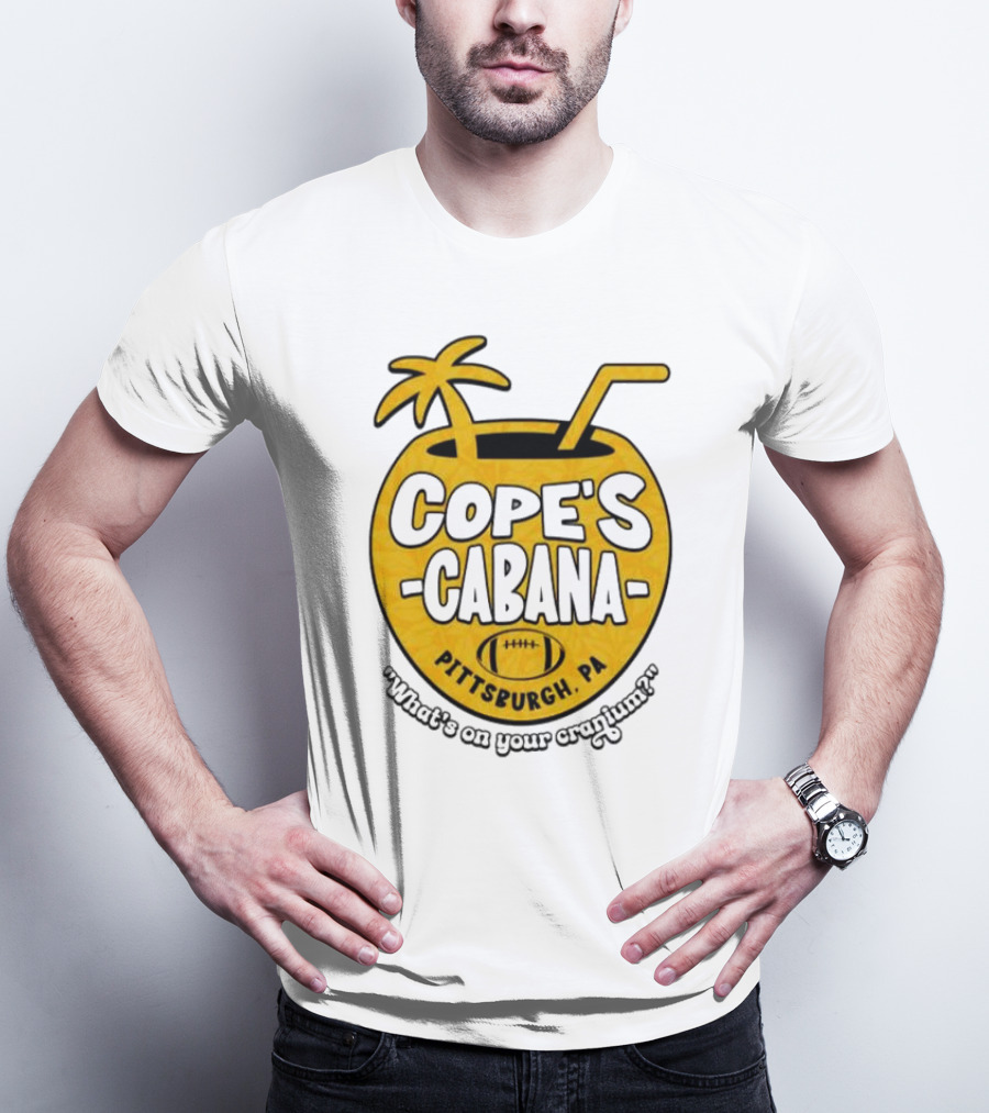 Cope's Cabana Pittsburgh PA What's On Your Cranium Football Coconut Palm T-Shirt