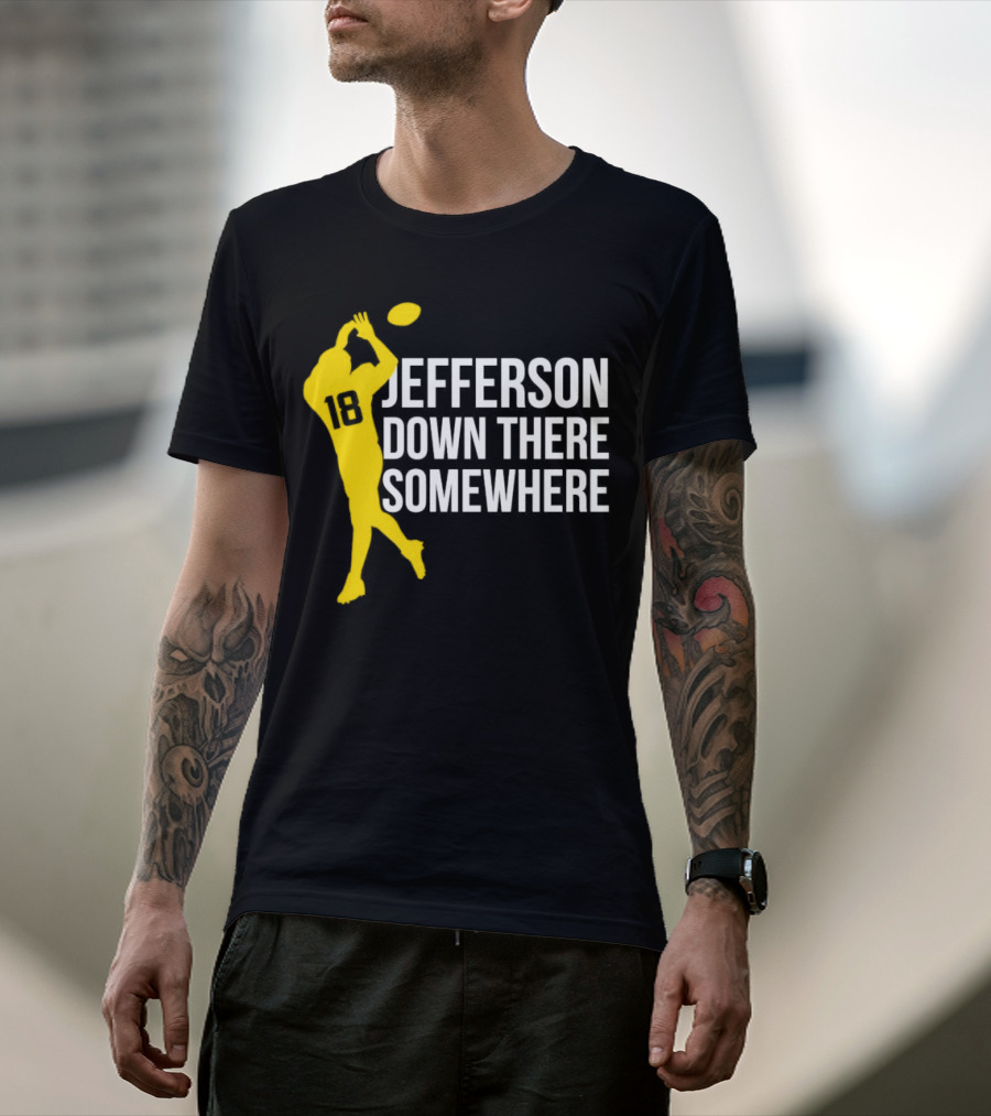 Minnesota Vikings Jefferson Down There Somewhere 18 Football T-Shirt