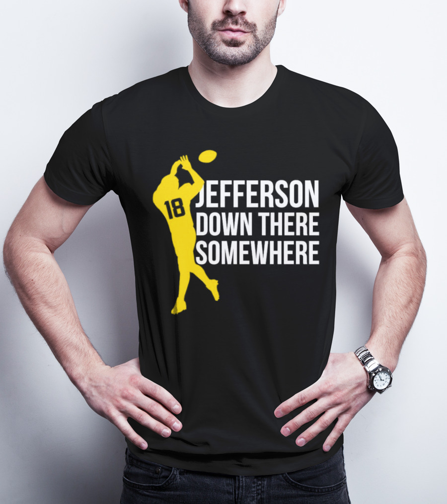 Minnesota Vikings Jefferson Down There Somewhere 18 Football T-Shirt