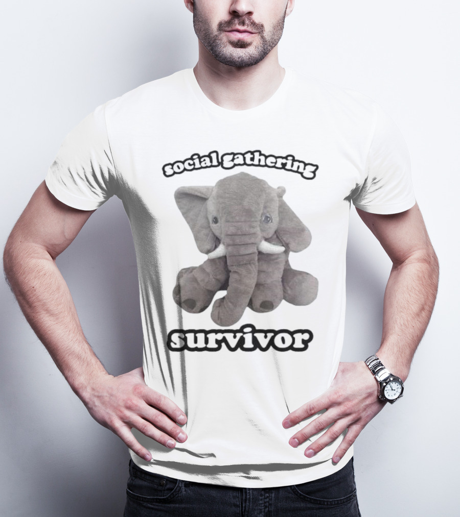 Social Gathering Survivor Elephant Plush T-Shirt
