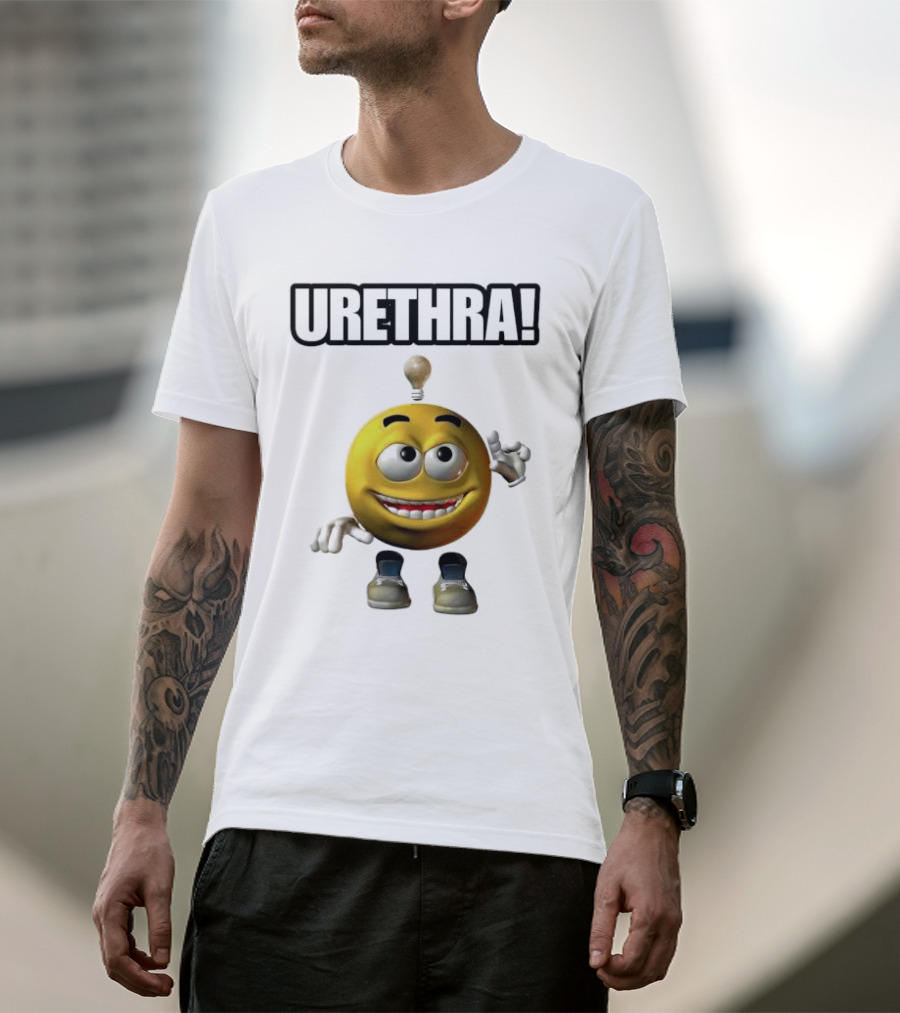 Urethra Eureka Smiling Emoji With Lightbulb Moment T-Shirt
