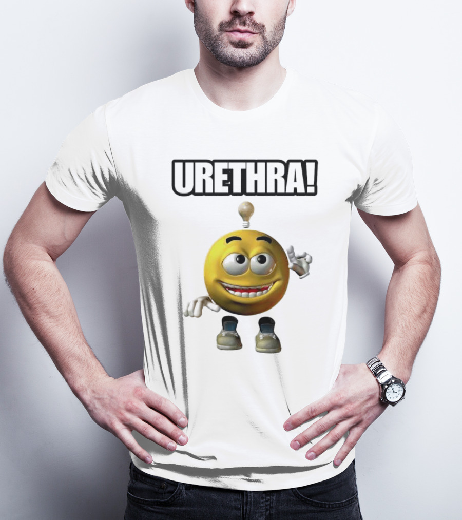 Urethra Eureka Smiling Emoji With Lightbulb Moment T-Shirt