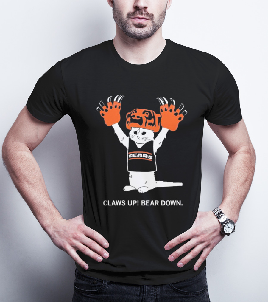Gary Chicago Bears Cat Mascot Claws Up Bear Down T-Shirt