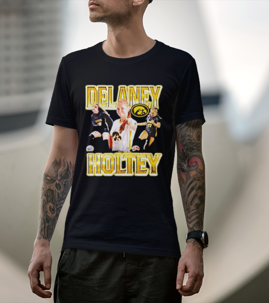 Delaney Holtey Iowa Hawkeyes Soccer Retro Styling T-Shirt