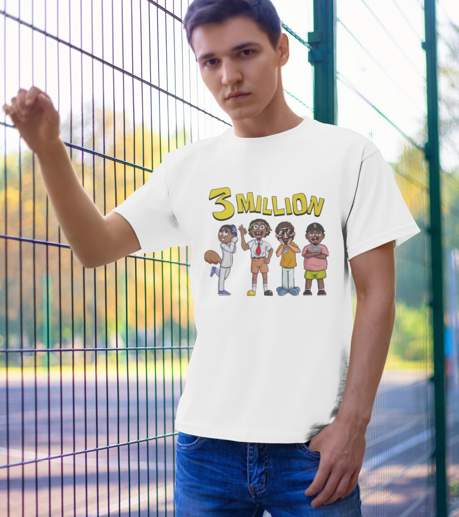 3 Million Subscribers D'Aydrian Harding Celebration Characters T-Shirt