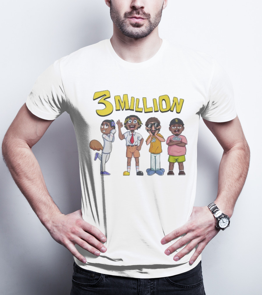 3 Million Subscribers D'Aydrian Harding Celebration Characters T-Shirt