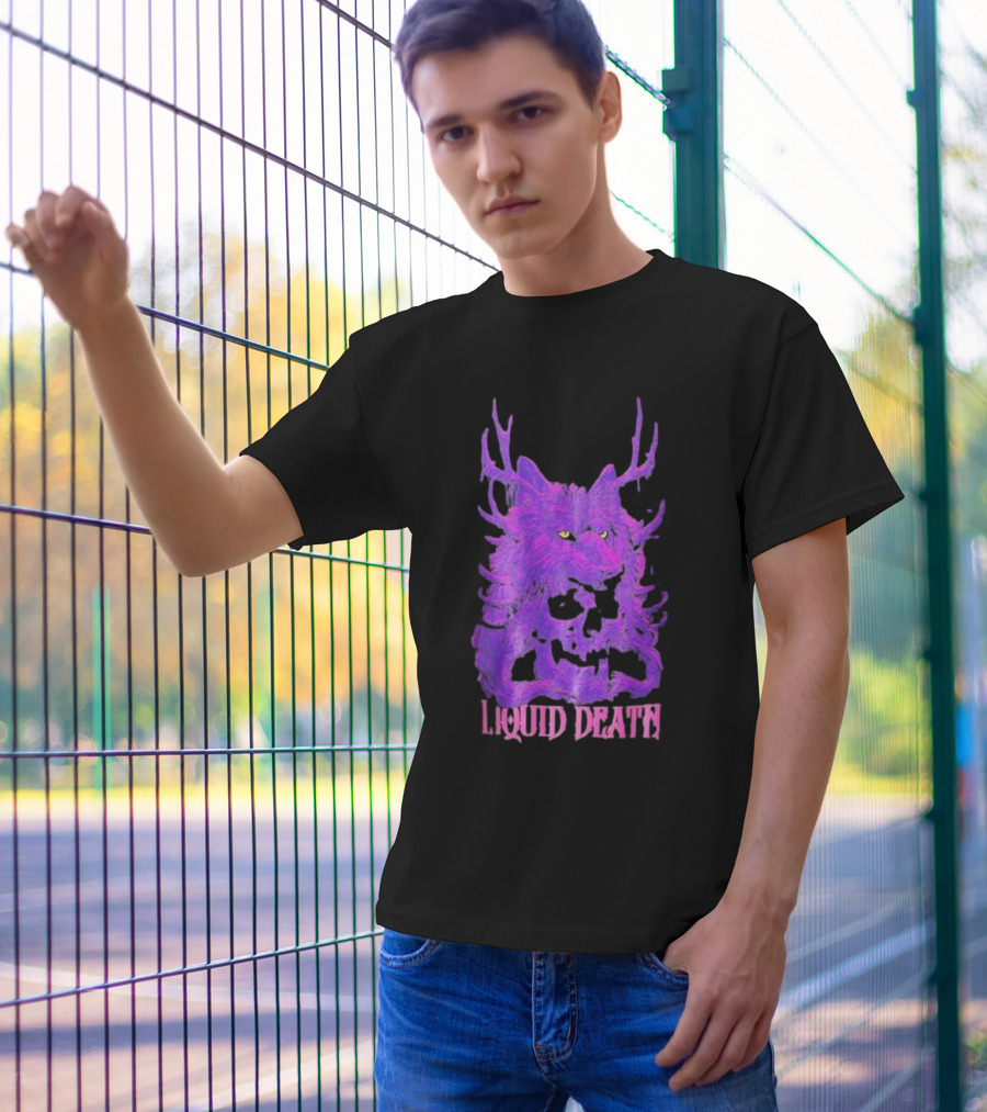 Liquid Death Purple Deathwolf Skull T-Shirt