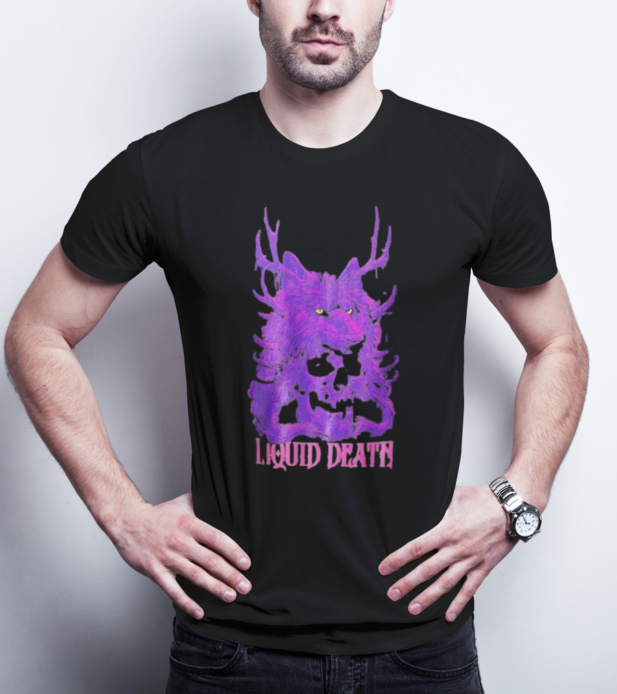Liquid Death Purple Deathwolf Skull T-Shirt
