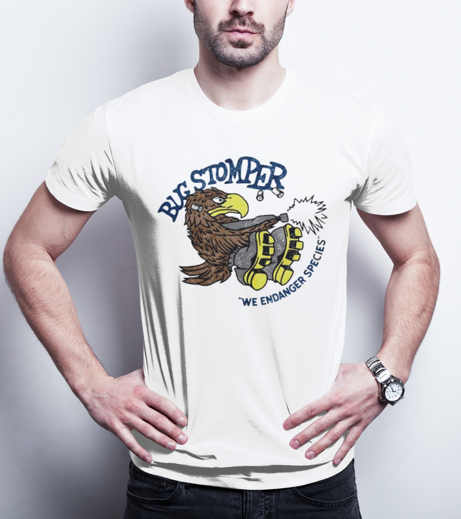 Bug Stomper We Endanger Species Eagle Stomping Boots T-Shirt