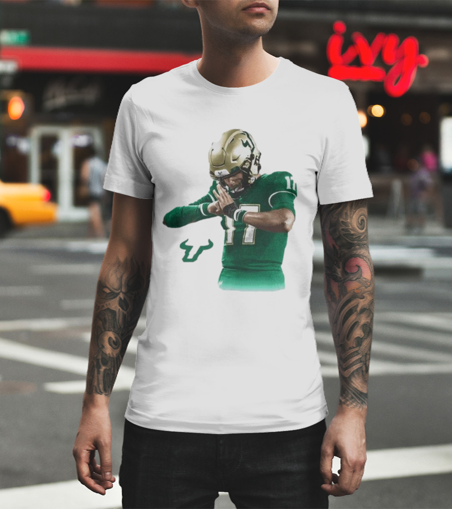 Byrum Brown South Florida Bulls Football 17 Green Jersey T-Shirt
