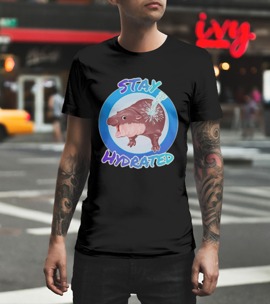 Stay Hydrated Baby Hippo Moo Deng T-Shirt