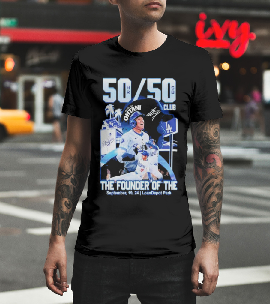 50 HR/50 SB Club Shohei Ohtani The Founder Of The September 19 24 LoanDepot Park T-Shirt