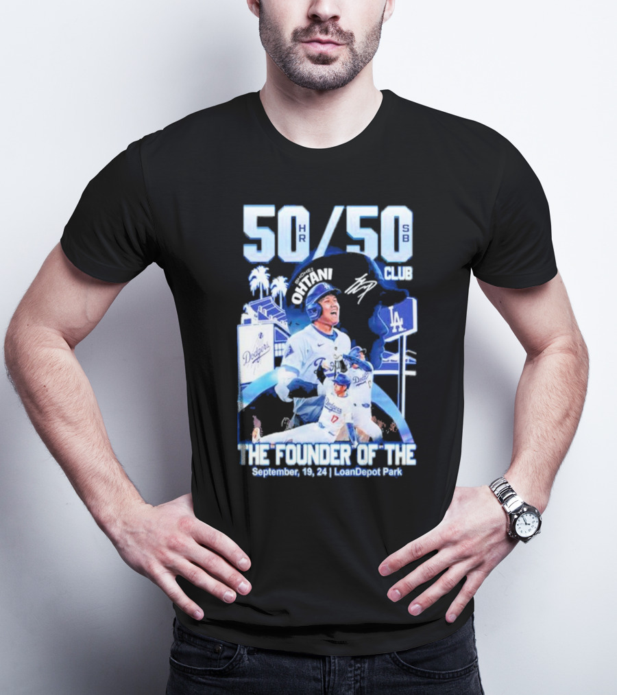 50 HR/50 SB Club Shohei Ohtani The Founder Of The September 19 24 LoanDepot Park T-Shirt