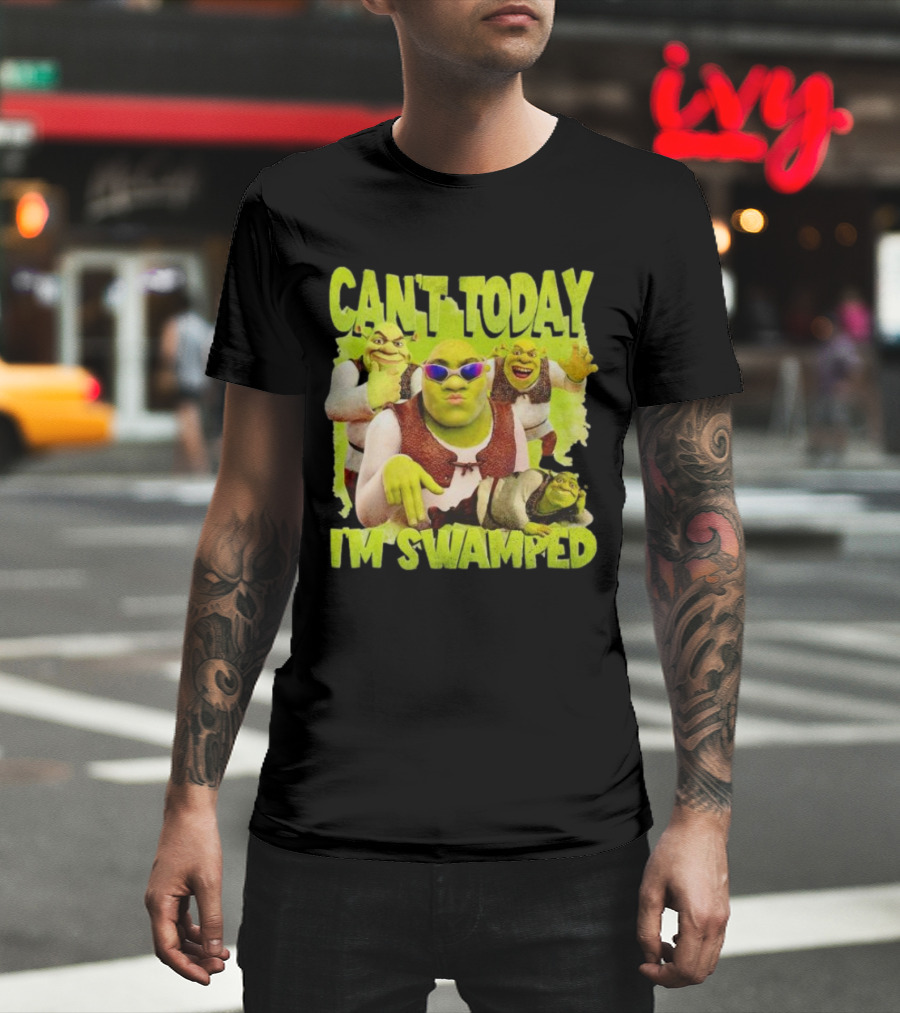 Can't Today I'm Swamped Shrek Meme Sunglasses Dance Moves T-Shirt
