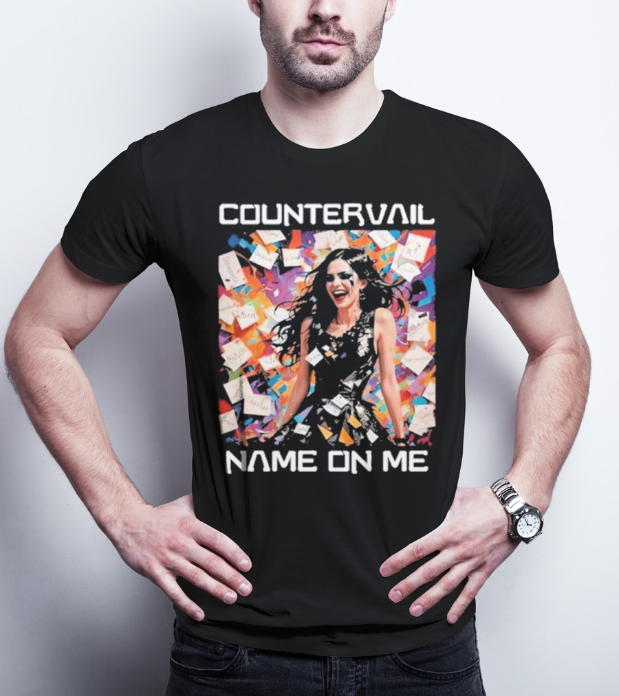 Countervail Name On Me Vibrant Collage Joyful Woman With Notes T-Shirt