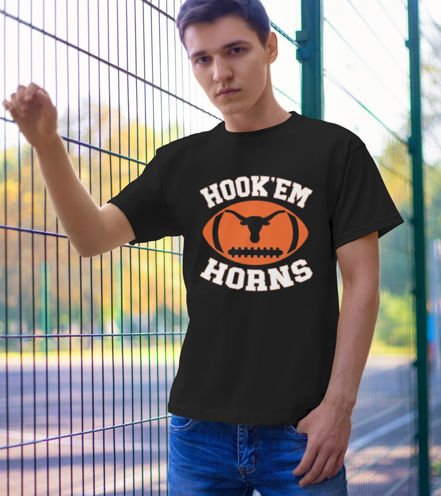 Hook’em Horns Texas Longhorns Football Team Orange T-Shirt