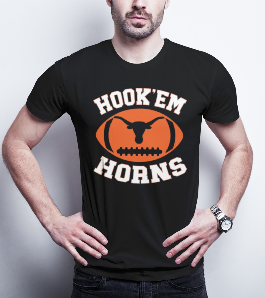 Hook’em Horns Texas Longhorns Football Team Orange T-Shirt