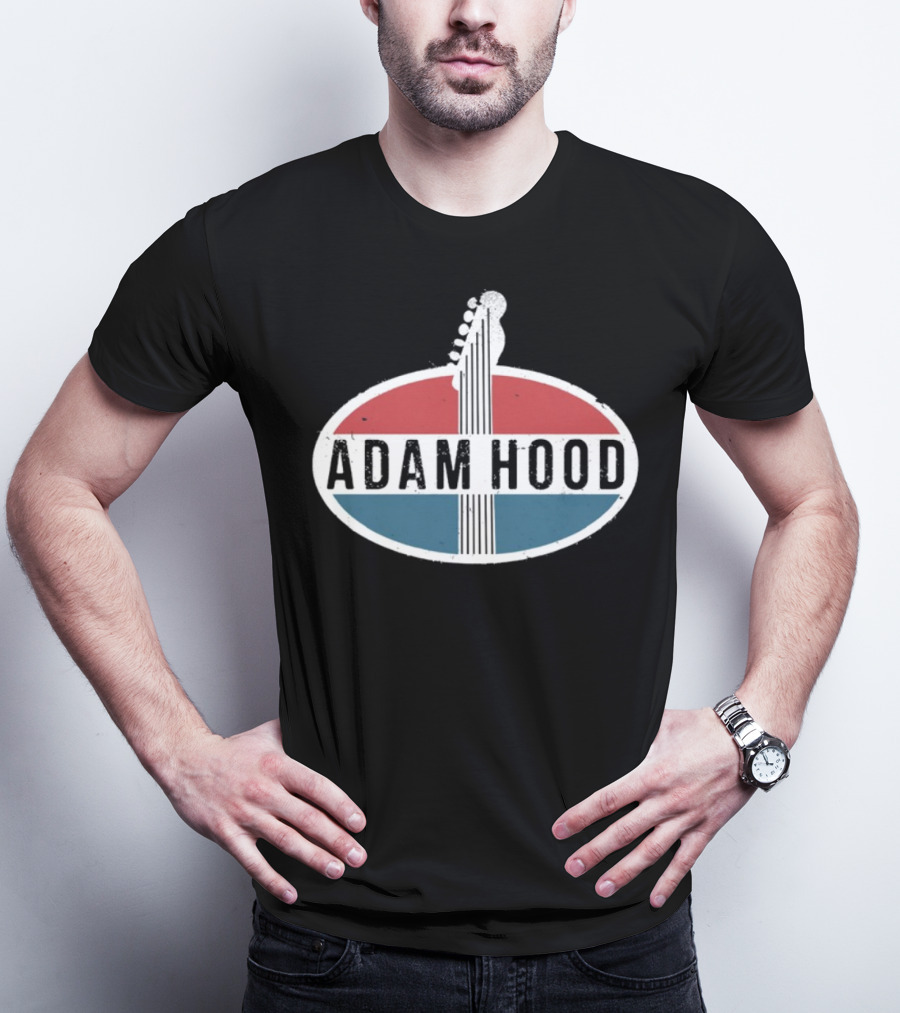 Adam Hood Vintage Guitar Headstock Oval Sign T-Shirt