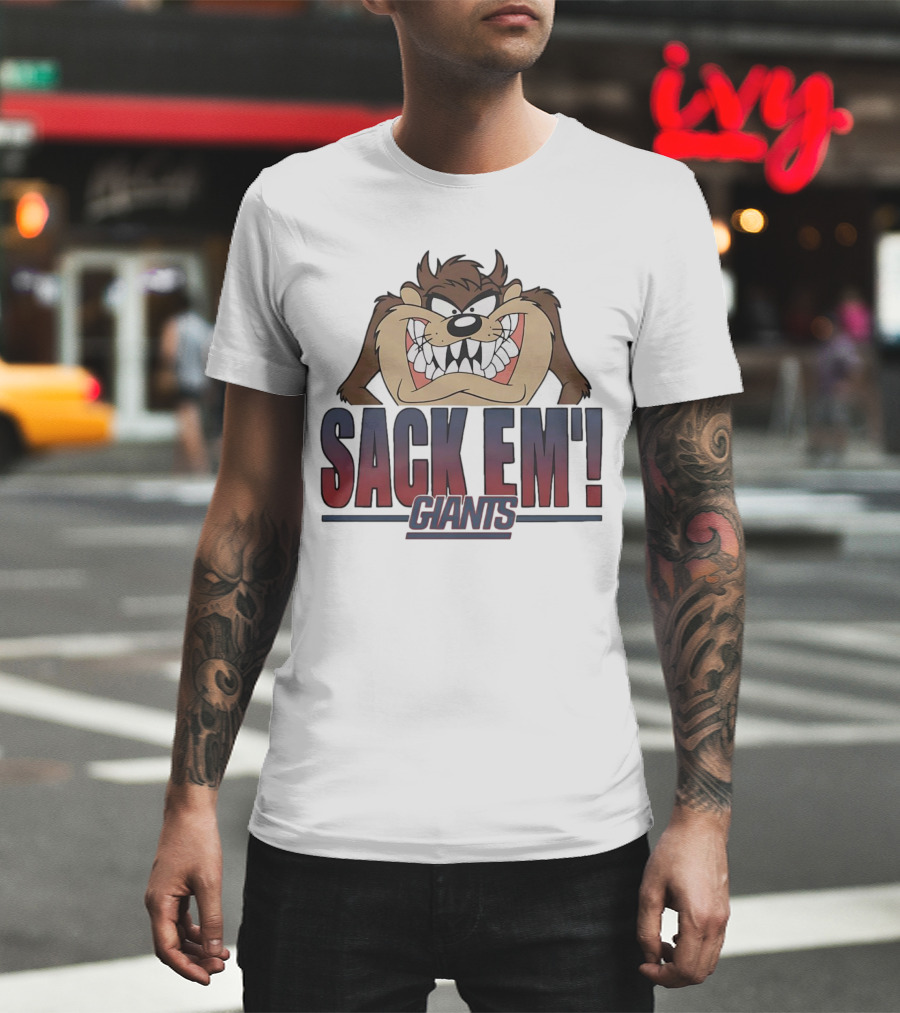 Sack Em Taz Looney Tunes Giants T-Shirt