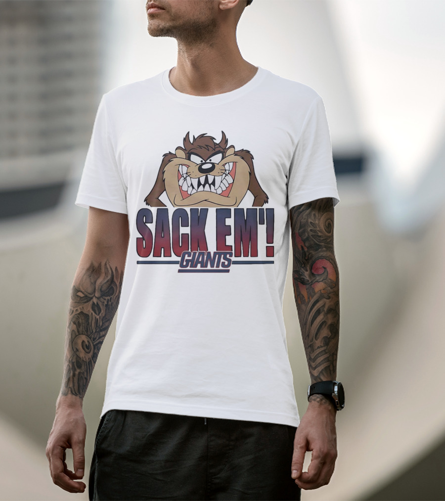 Sack Em Taz Looney Tunes Giants T-Shirt