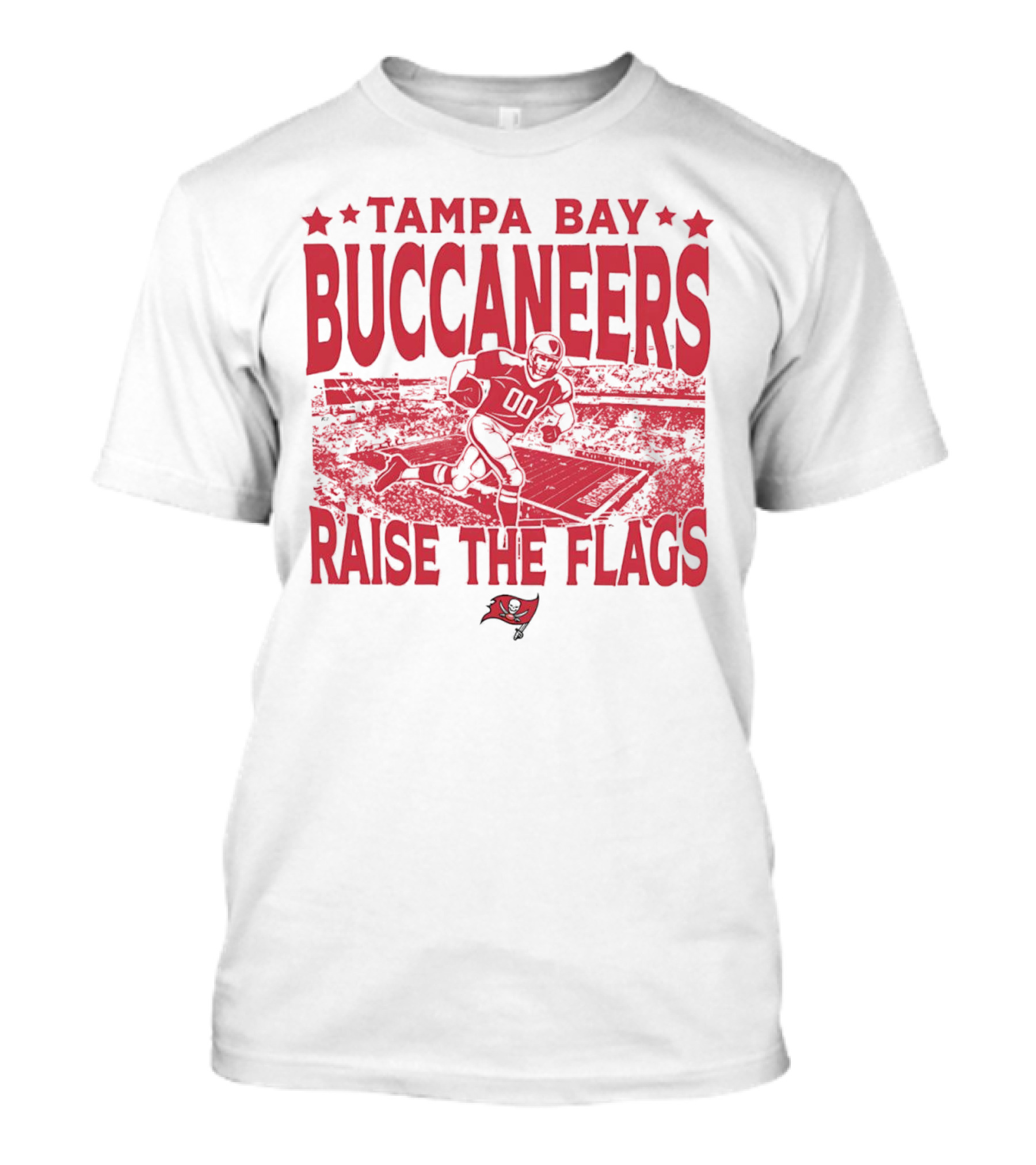 Tampa Bay Buccaneers Raise The Flags Gameday Football Stadium Red T-Shirt