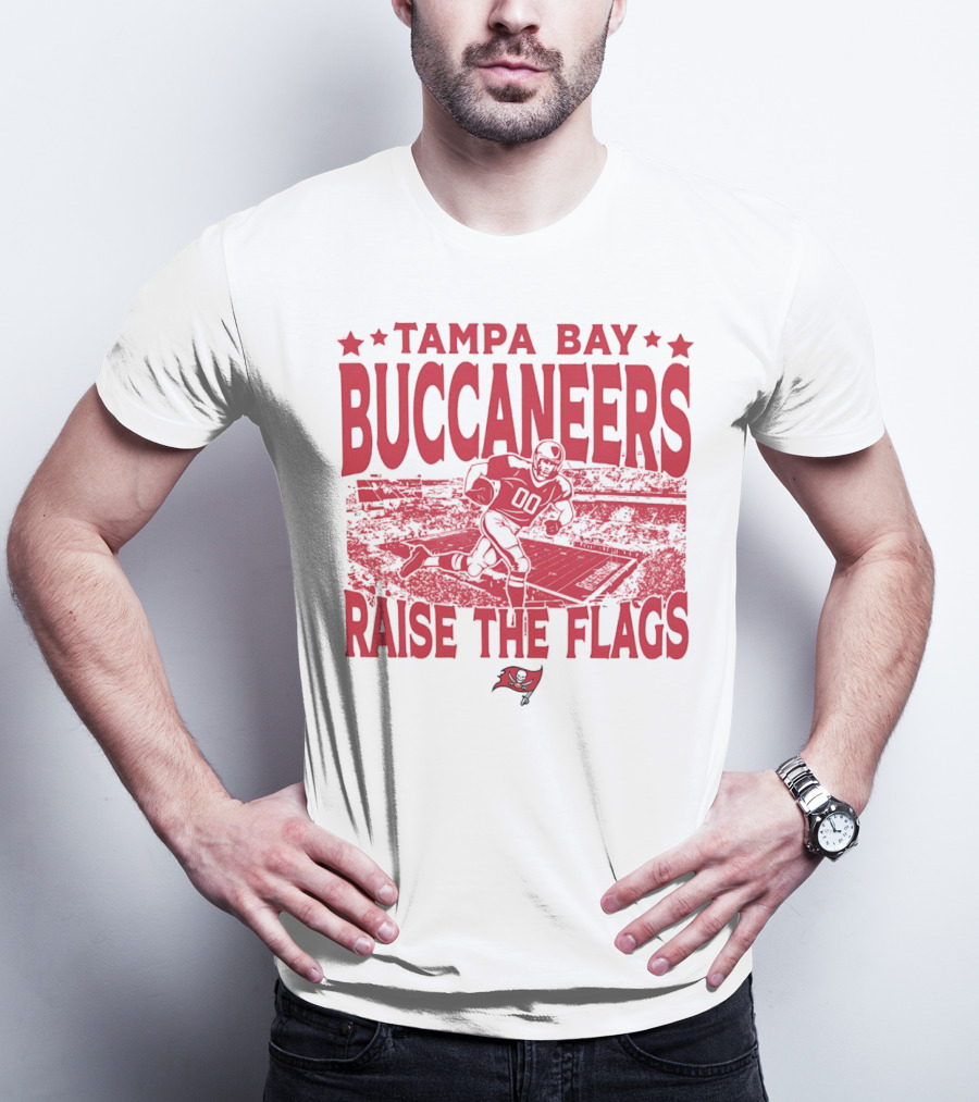 Tampa Bay Buccaneers Raise The Flags Gameday Football Stadium Red T-Shirt