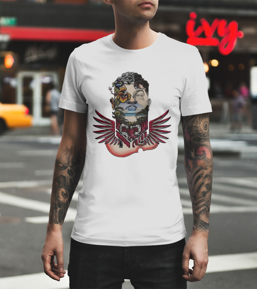 Trystan Colon Arizona Cardinals Herencia Latina Artful Portrait With Floral And Wing Elements T-Shirt