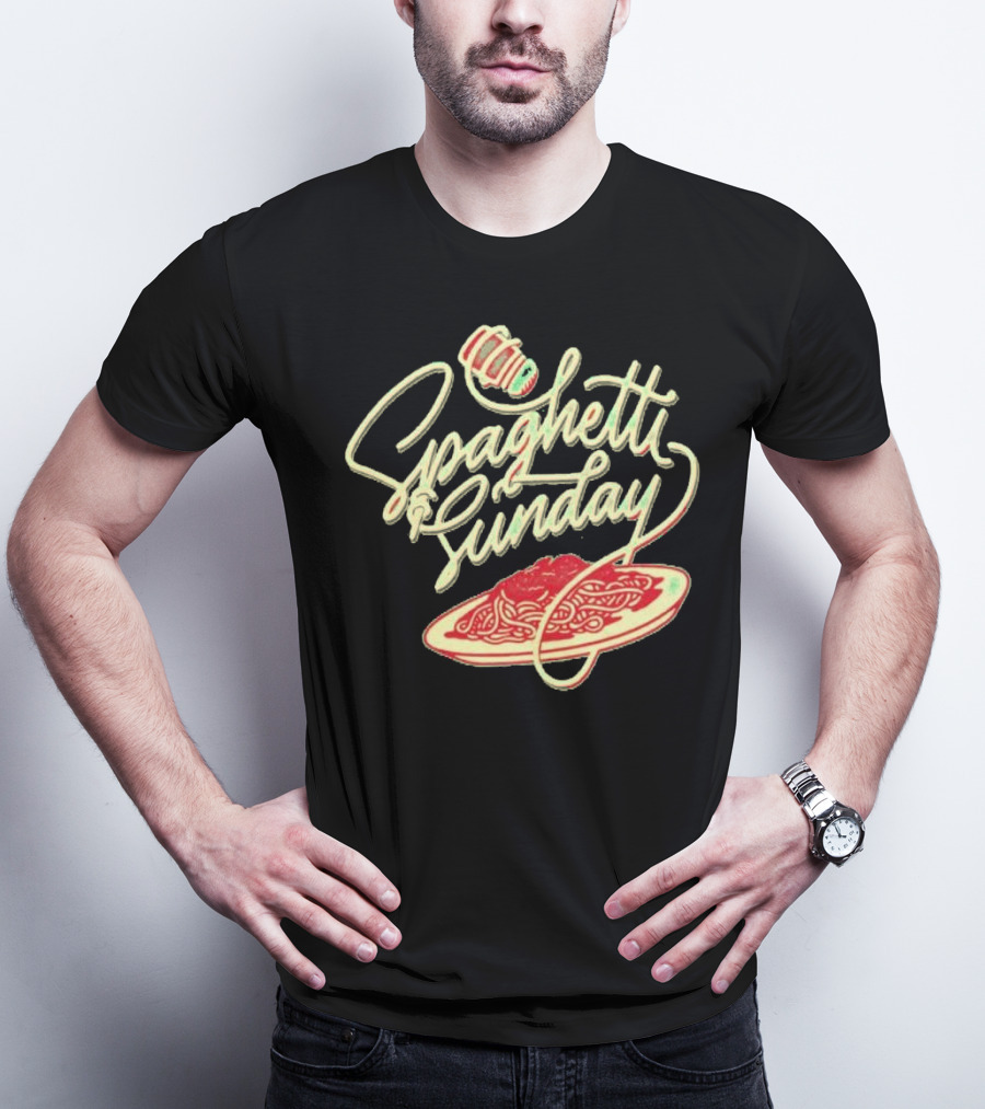 Spaghetti Sunday Pasta Dish With Fork And Plate T-Shirt