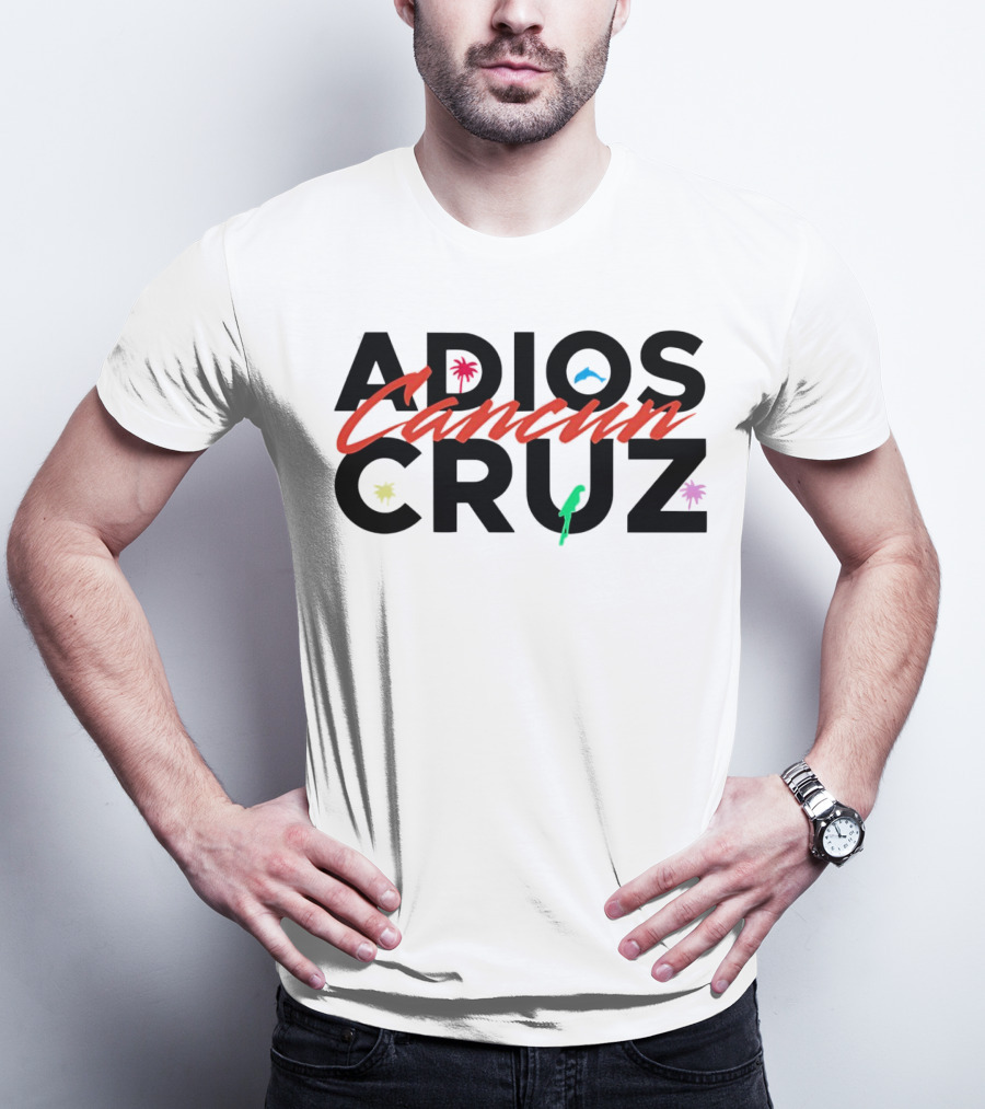 Adios Cancun Cruz Tropical Palms And Waves T-Shirt