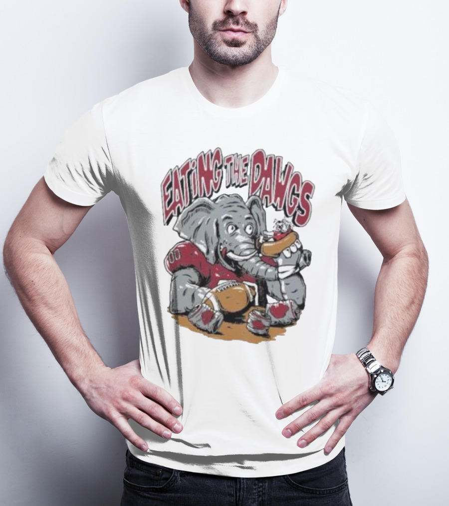 Alabama Crimson Tide Elephant Eating The Dawgs Football Rivalry T-Shirt