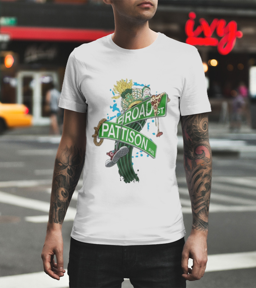 Broad And Pattison Ave Philly Sports With Icons Of Philadelphia Sports And Culture T-Shirt