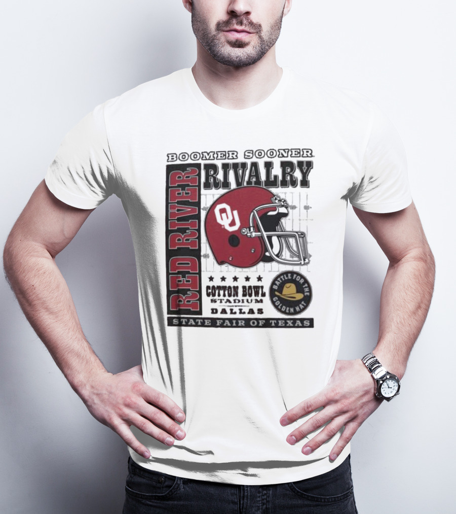 Boomer Sooner Red River Rivalry Cotton Bowl State Fair Of Texas Battle For The Golden Hat T-Shirt