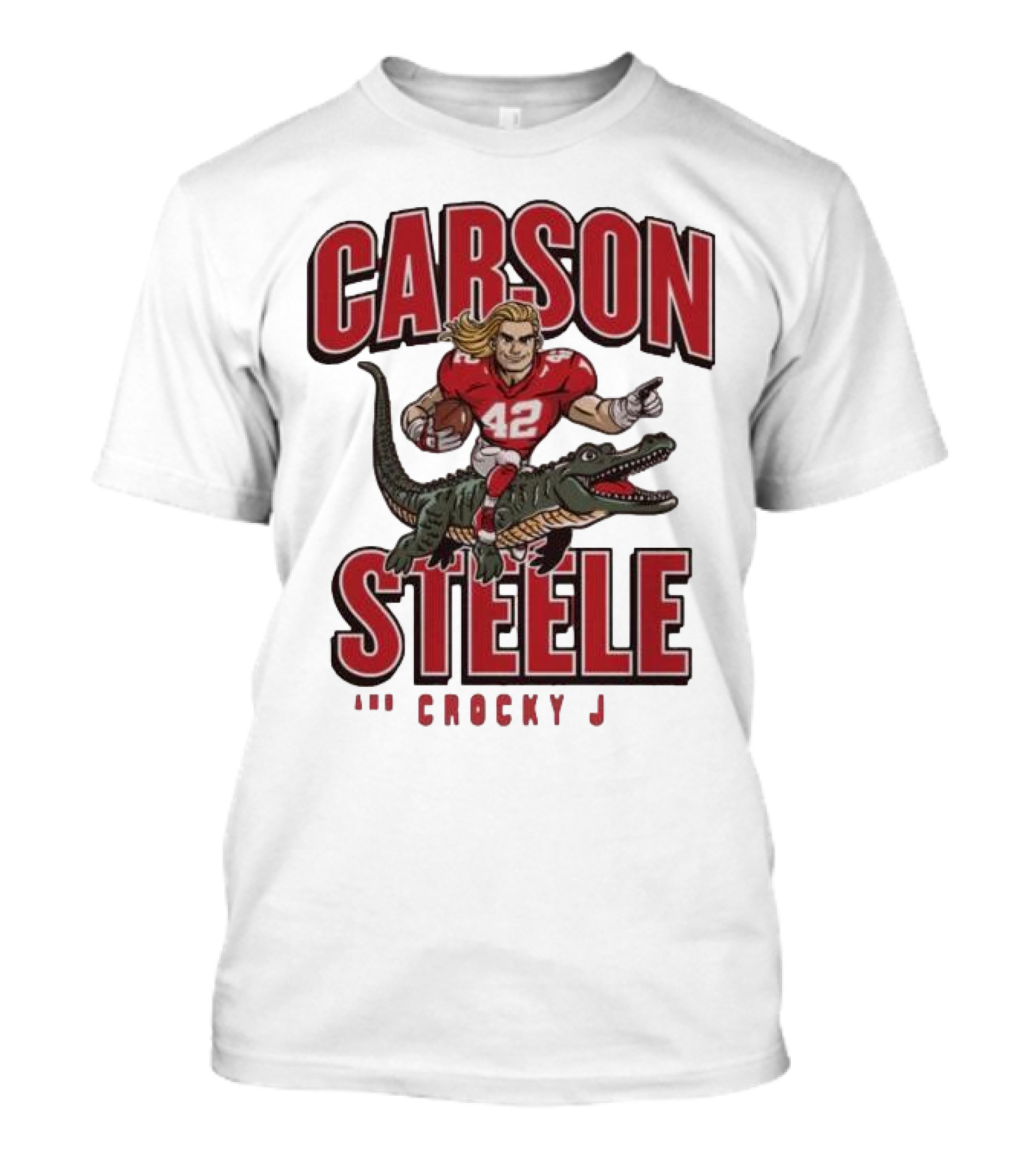 Carson Steele Riding Crocky J Football Kansas City Chiefs T-Shirt