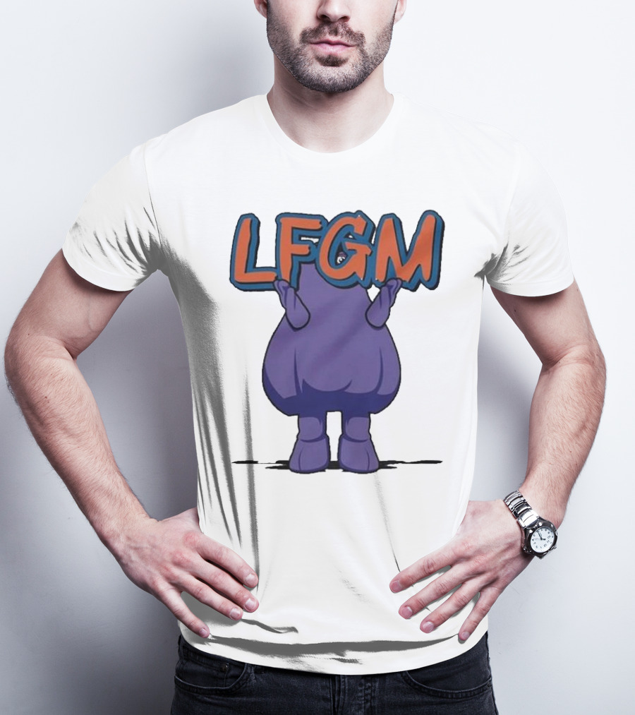 Grimace LFGM New York Mets Character Holding Letters T-Shirt