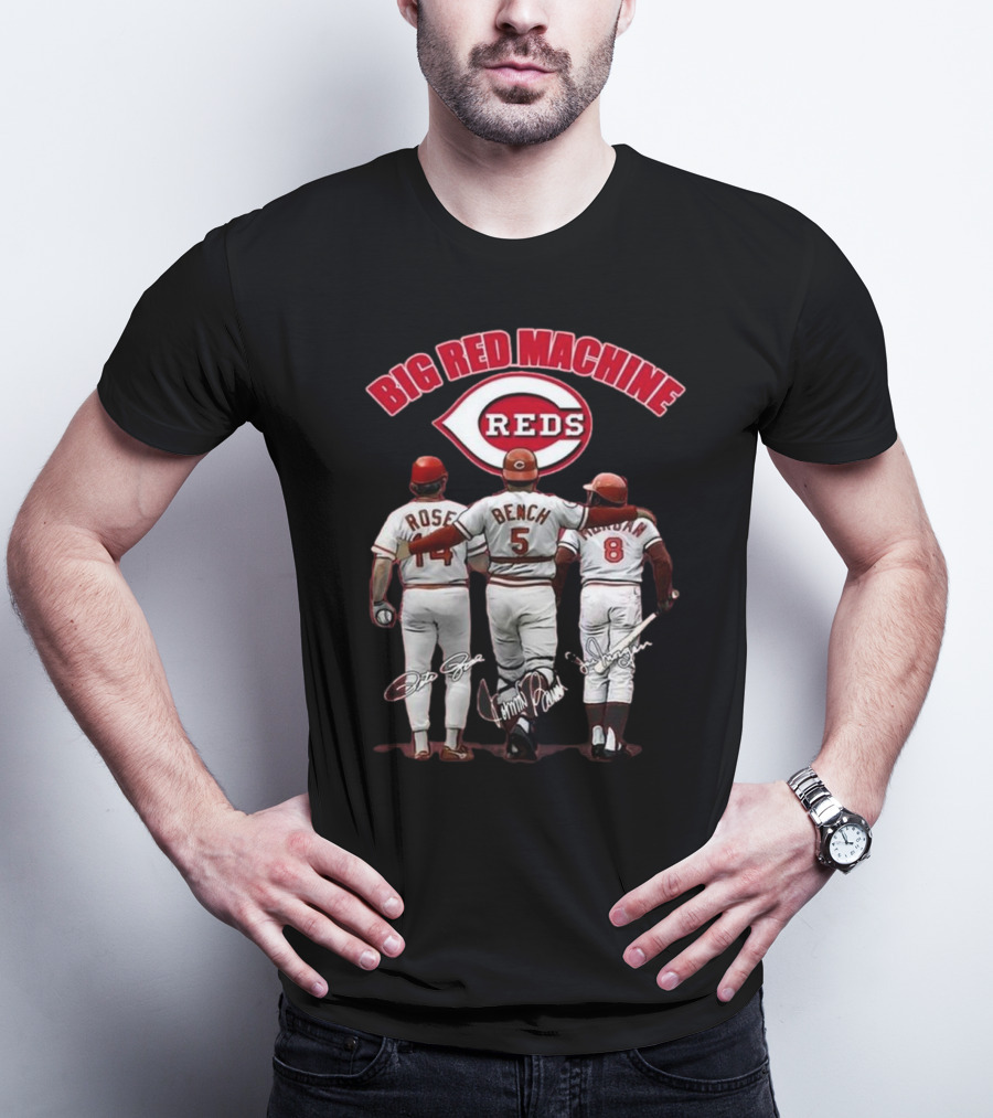 Cincinnati Reds Big Red Machine Pete Rose Johnny Bench Joe Morgan T-Shirt