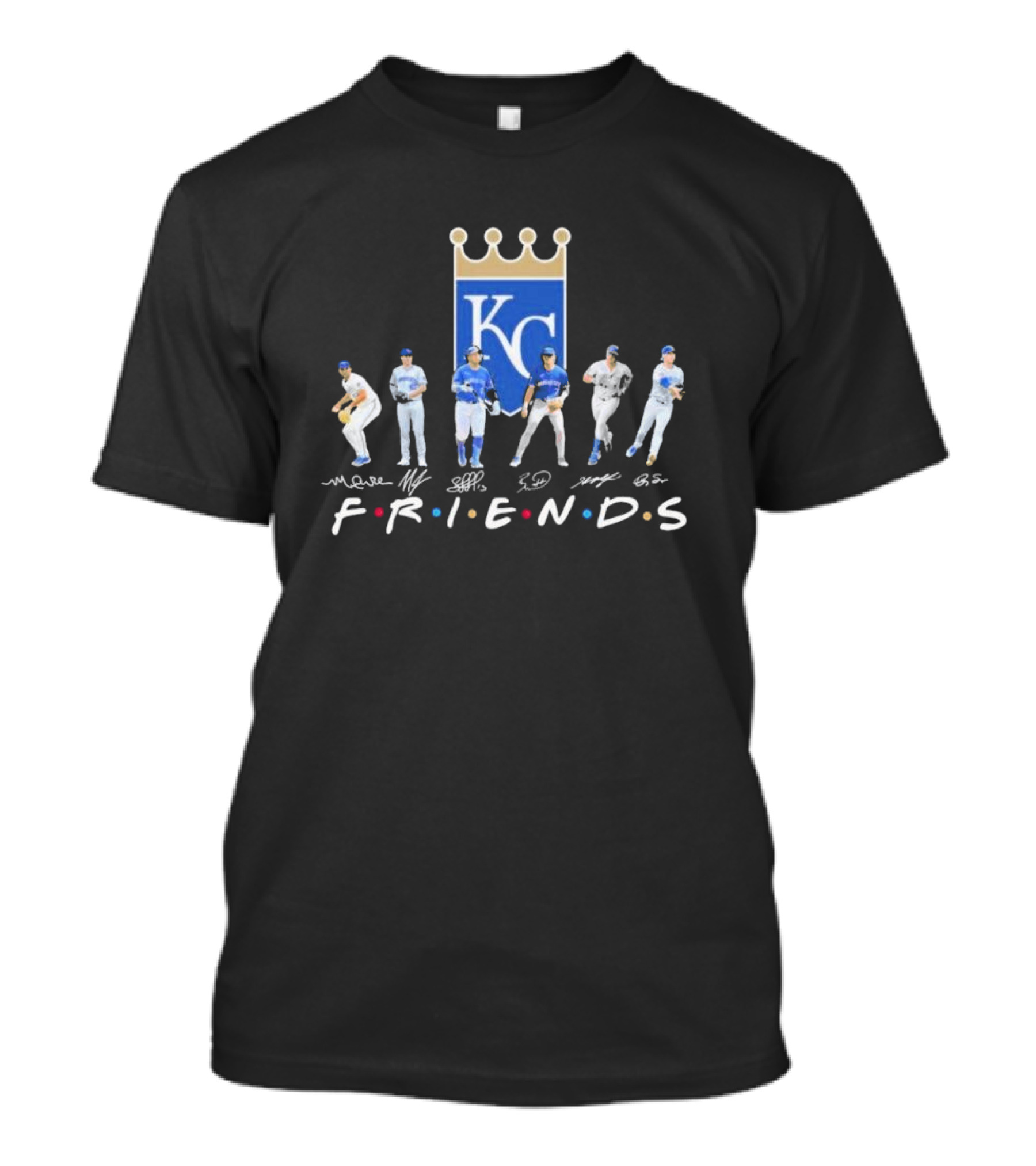 Friends Kansas City Royals Players KC Logo Signatures T-Shirt