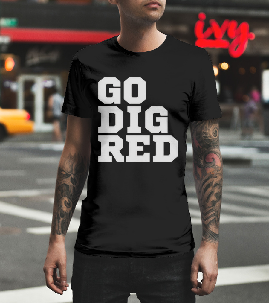 Go Dig Red Volleyball Nebraska Huskers Fan Spirit T-Shirt