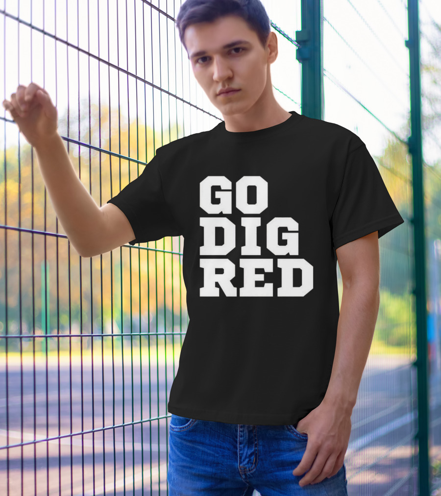 Go Dig Red Volleyball Nebraska Huskers Fan Spirit T-Shirt