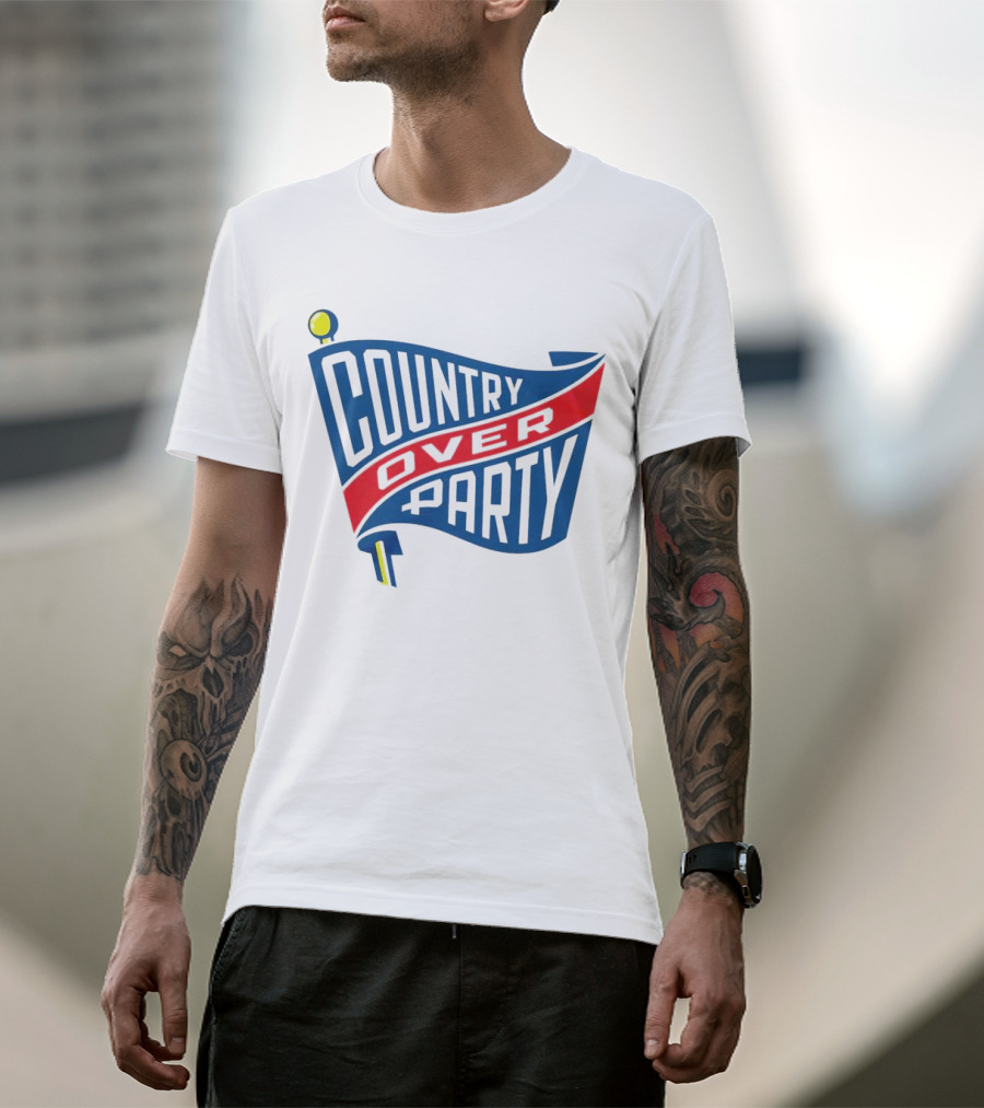 COUNTRY OVER PARTY Flag T-Shirt