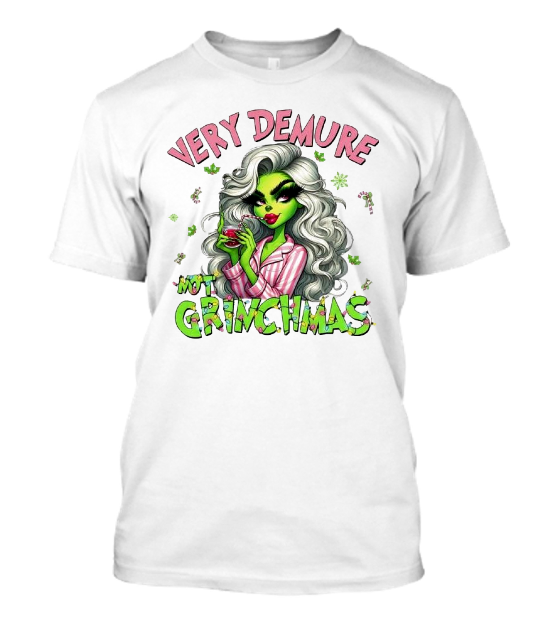 Very Demure Not Grinchmas Christmas Grinch Girl T-Shirt