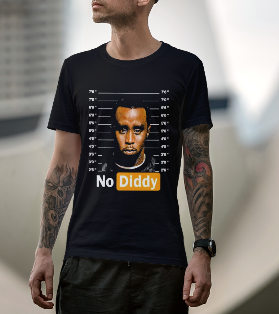 No Diddy Sean P Diddy Combs Mugshot Height Lines T-Shirt