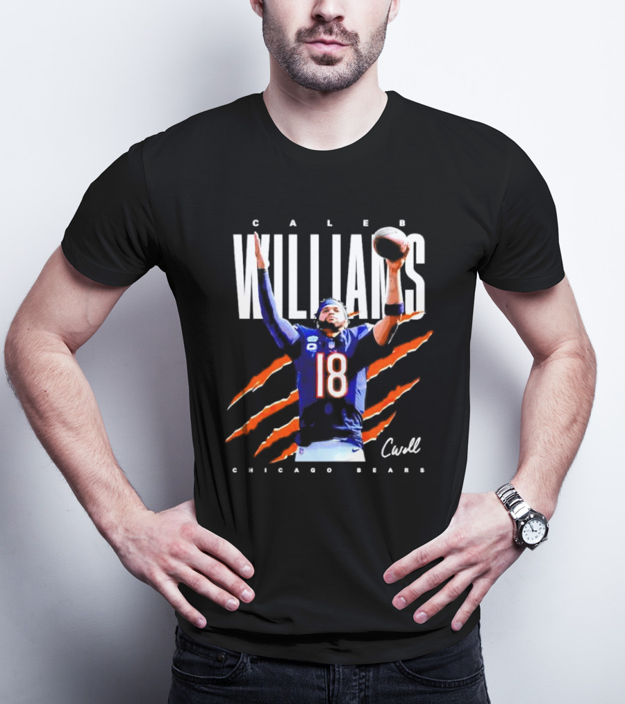Caleb Williams Chicago Bears Number 18 Football CWell Signature T-Shirt