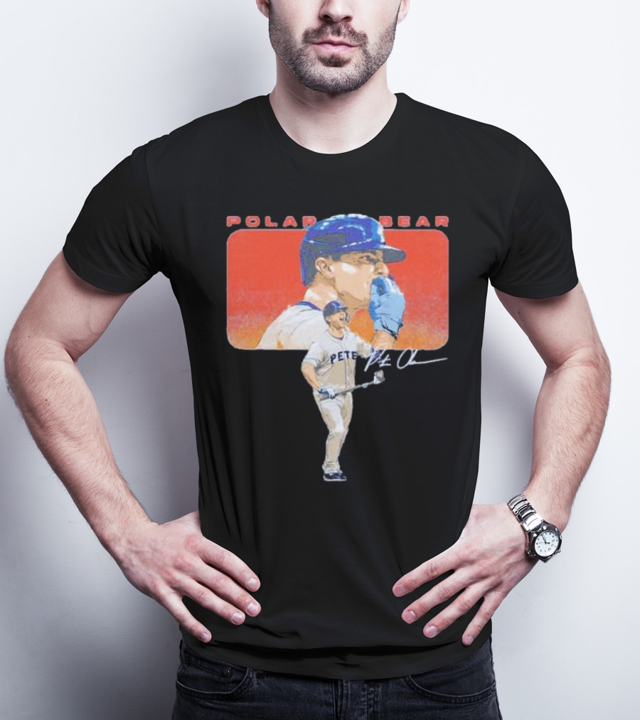 Polar Bear Pete Alonso Chef Kiss New York Mets Signature T-Shirt