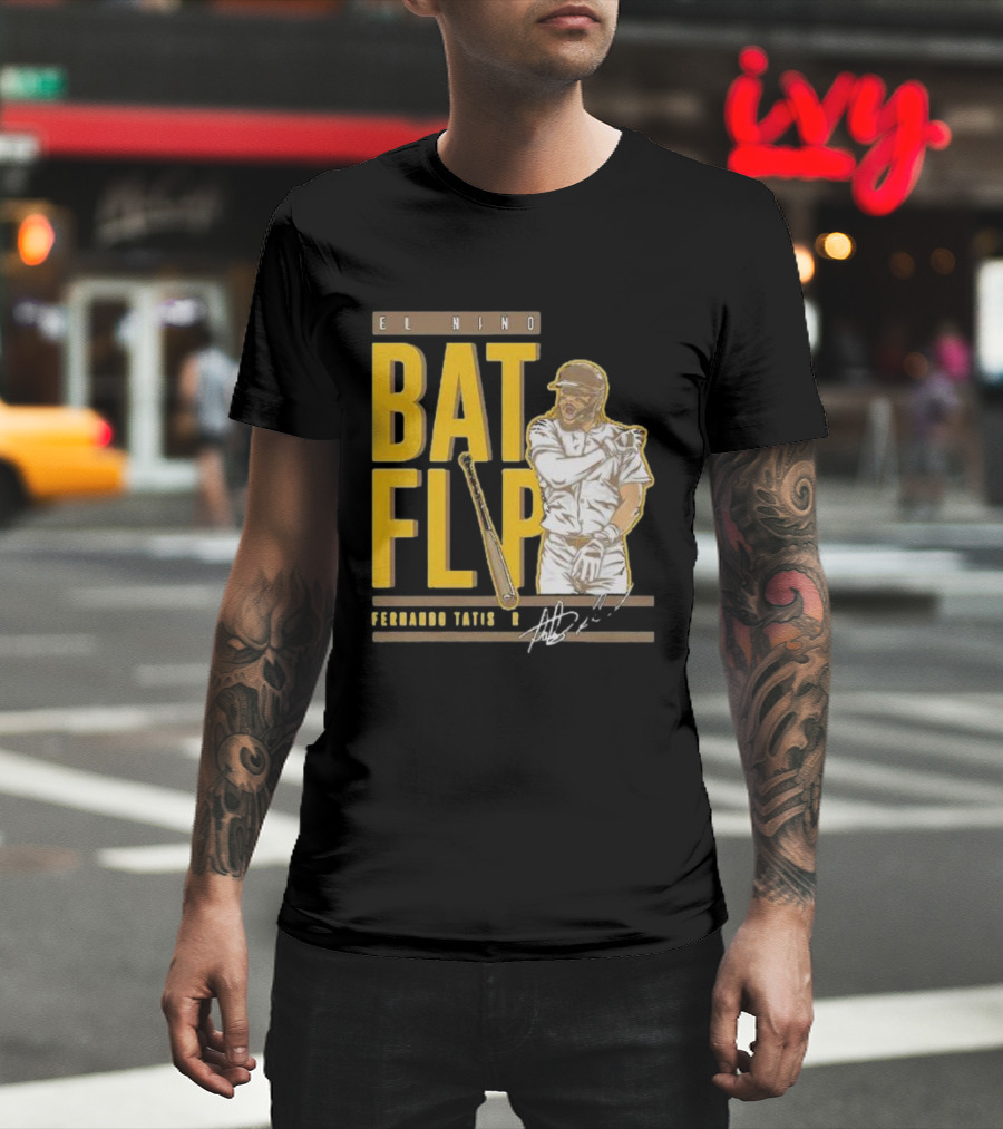 El Nino Bat Flip Fernando Tatis Jr. Signature San Diego Padres T-Shirt