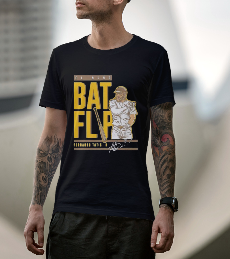 El Nino Bat Flip Fernando Tatis Jr. Signature San Diego Padres T-Shirt