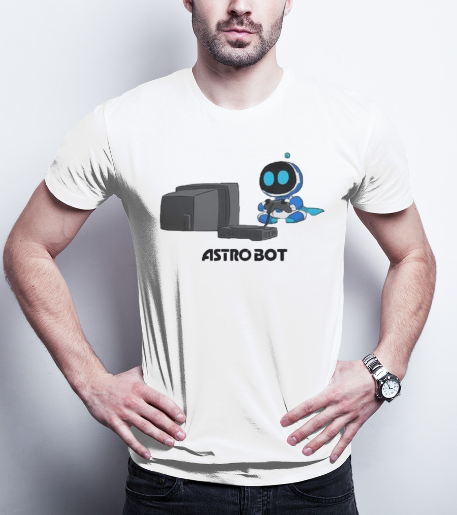 Astro Bot Playing Video Game Retro Console T-Shirt