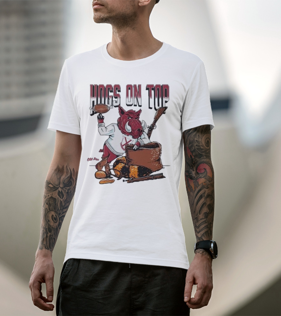 Hogs On Top Old Time Football T-Shirt