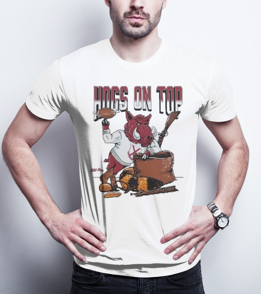 Hogs On Top Old Time Football T-Shirt