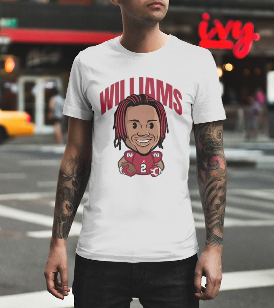 Williams Alabama Crimson Tide Caricature Football Player T-Shirt